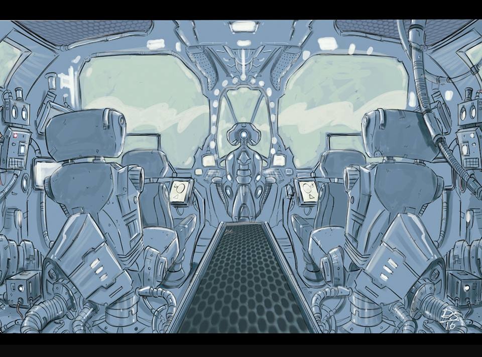 Spaceship Interior #Sketch - Brown Bag Labs